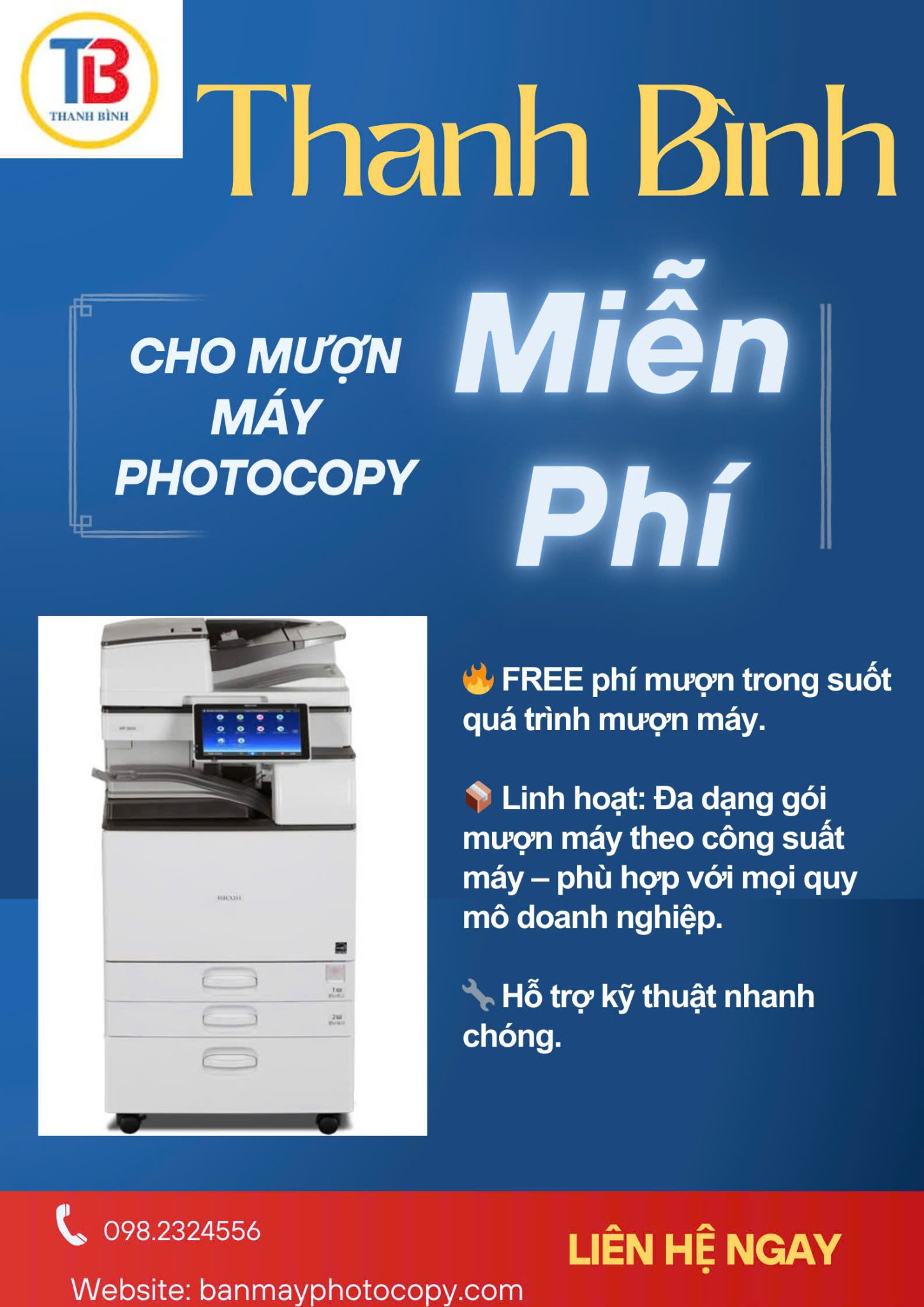CHÀO NĂM MỚI 2025 - Thanh Bình Cho Mượn Máy PhotoCoppy Miễn Phí